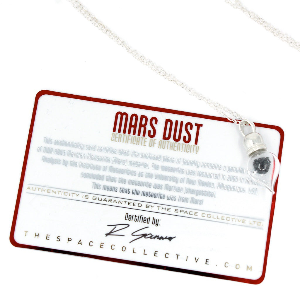 GENUINE MARS DUST Necklace - Sterling Silver, Space Meteorite Jewelry ...
