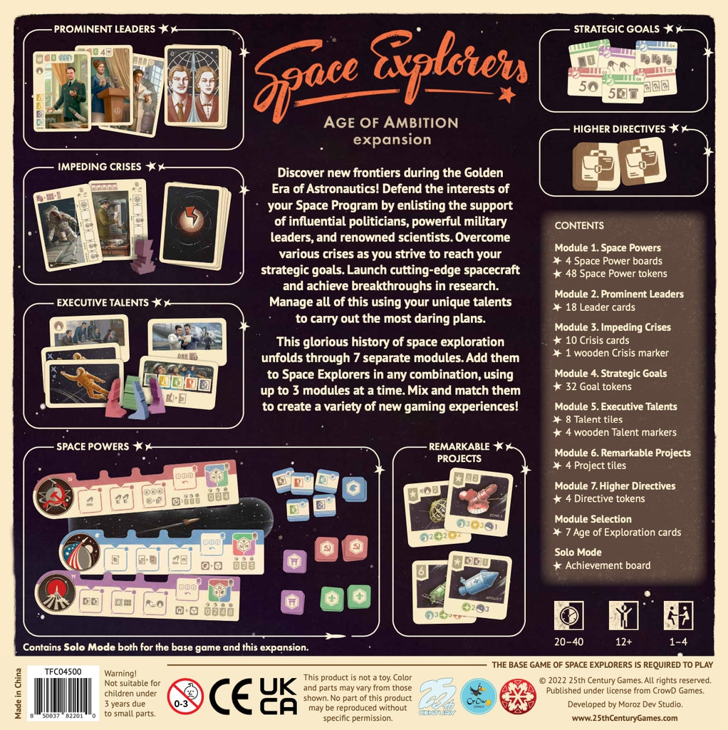 Space Explorers Age of Ambition Expansion Game - Astronauts & Rockets ...