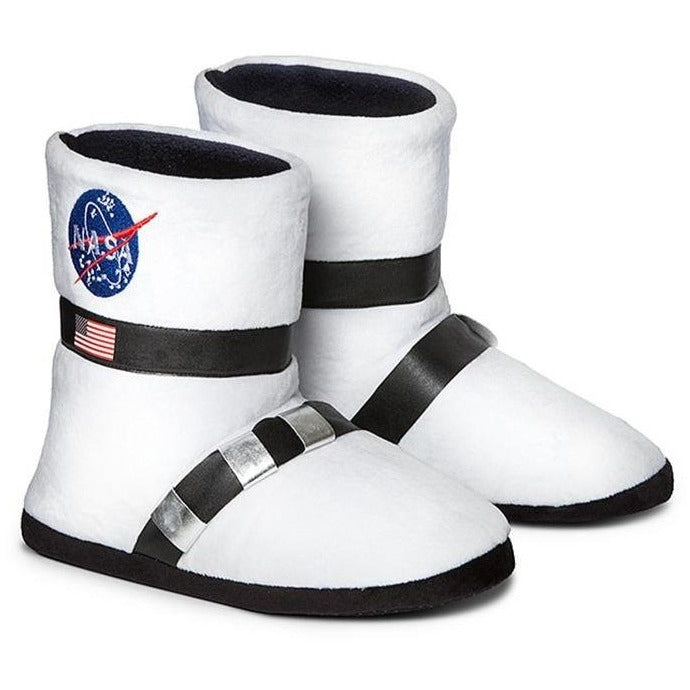 NASA Astronaut Boot Plush Slippers - Space Enthusiast Pajama Moon Shoes ...
