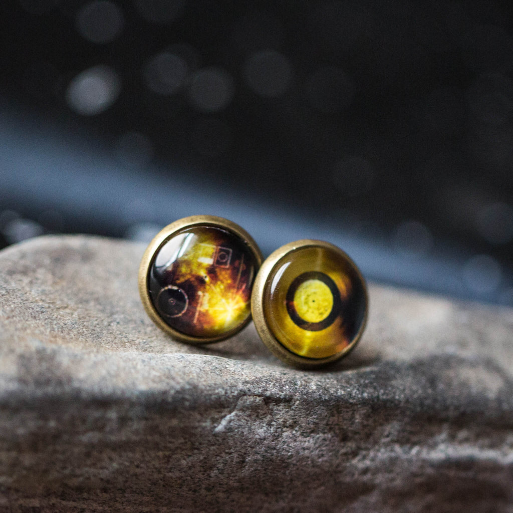 Voyager Gold Record Space Stud Earrings - Carl Sagan, Golden Record ...